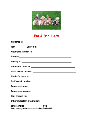 Fillable Online calhouncounty911 Im A 911 Hero - 911 Dispatch Calhoun ...