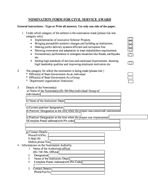 Fillable Online himachalforms nic NOMINATION FORM FOR CIVIL SERVICE ...