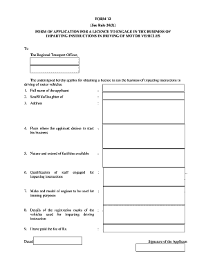 Fillable Online himachalforms nic FORM 12 See Rule 242 FORM OF APPLICATION FOR A Fax Email Print ...
