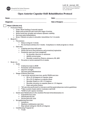 Fillable Online Open Anterior Capsular Shift Rehabilitation Protocol ...