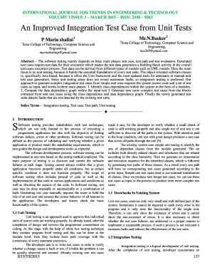Fillable Online An Improved Integration Test Case from Unit Tests Fax ...