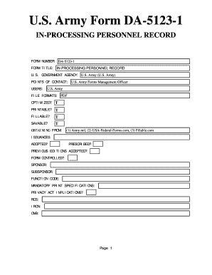 Fillable Online US Army Form bDAb-b5123b-b1b - US Federal Forms Fax ...