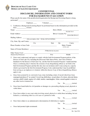 Fillable Online Confidential disclosure information and consent bformb ...