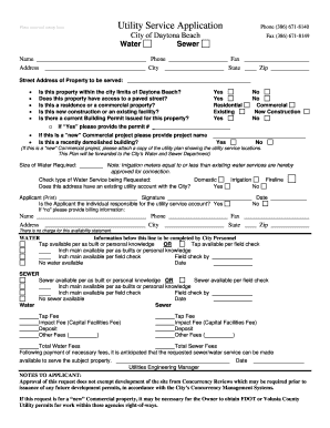 Fillable Online Utility Service Application - bCivicPlusb Fax Email Print - pdfFiller