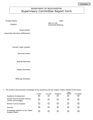 Fillable Online biochem med ualberta BSupervisoryb Committee Report ...