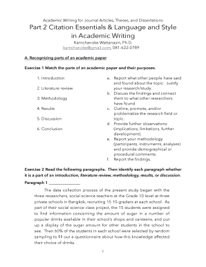 Fillable Online rc nida ac Academic Writing for Journal Articles Theses ...