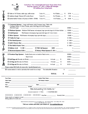 Fillable Online gbcharities Gutterboys 21st Annual Bull and Oyster ...