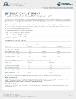 Fillable Online tafeinternational wa edu Confirmation of Placement ...
