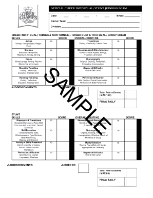 Fillable Online cheer individual (tumble & non tumble) cheer duet ...