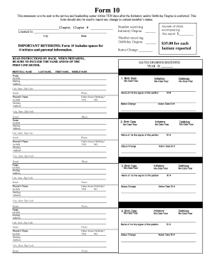 Fillable Online Form 10 PDF - DeMolay International Fax Email Print - pdfFiller