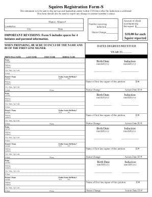 Fillable Online Squire Registration Form-S - demolayorg Fax Email Print ...