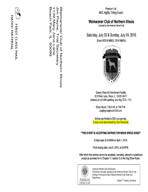 Fillable Online wcni Premium List - WCNI - wcni Fax Email Print - pdfFiller