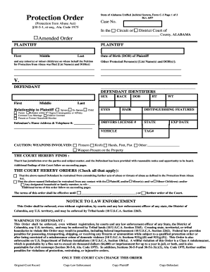 Fillable Online dvic2 State of Alabama Unified Judicial System, Form C3 ...