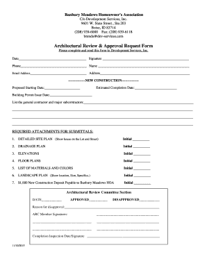 Fillable Online Architectural Review amp Approval Request Form Fax Email Print - pdfFiller