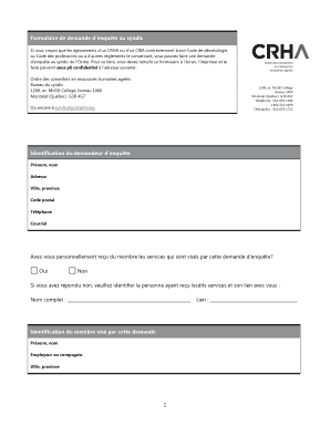 Remplissable En Ligne Formulaire de demande d'enqu te - Portail de l'Ordre des ... Fax Email ...