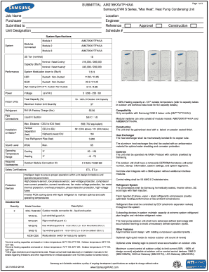 Fillable Online SUBMITTAL 0 97 Page 1 of Samsung DVM S Series 0D Fax Email Print - pdfFiller