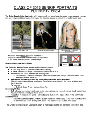 Fillable Online CLASS OF 2011 SENIOR PORTRAITS - Crater School of ...