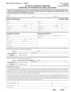 Fillable Online troop7scituate Boy Scout Medical Form Fax Email Print ...