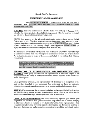 Fillable Online Sample Flat-Fee Agreement - Controlling Divorce Costs ...