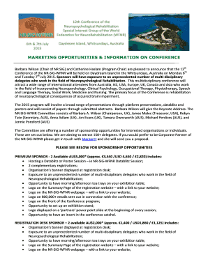 Fillable Online Barbara Wilson (Chair of NR SIG) and Catherine Haslam ...