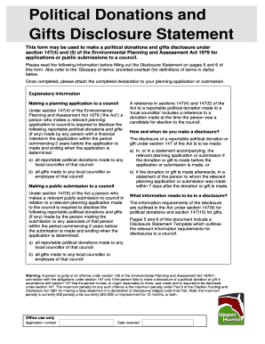 Fillable Online upperhunter nsw gov Political Donations and Gifts ...