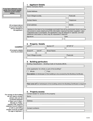 Fillable Online upperhunter nsw gov Building Certificate Application - PDF - Upper Hunter Shire ...