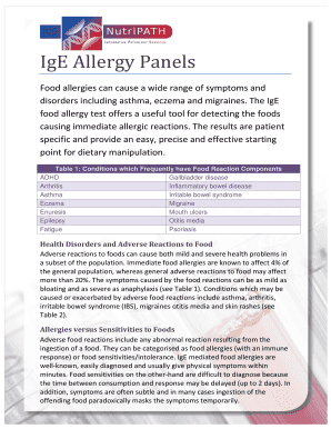 Fillable Online IgE Allergy Panels Fax Email Print - pdfFiller