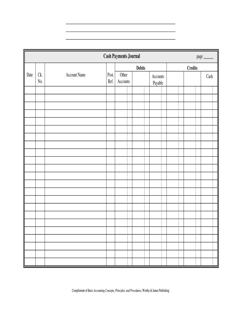 Fillable Online Cash Payments Journal Fax Email Print - pdfFiller