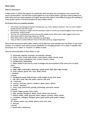 Fillable Online Silent Letters Fax Email Print - pdfFiller
