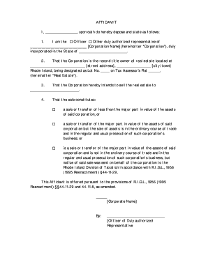 Fillable Online AFFIDAVIT Officer Other duly authorized representative ...