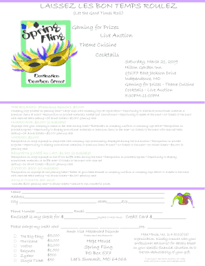 Fillable Online hopehouse LAISSEZ LES BON TEMPS ROULEZ ...