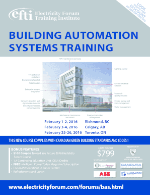 Fillable Online Building AutomAtion SyStemS trAining - Electricity ...