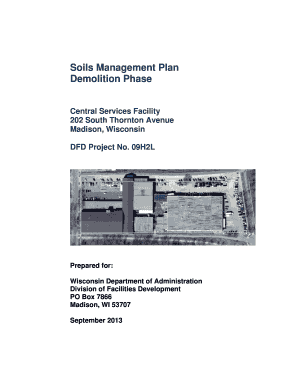 Fillable Online Soils Management Plan Demolition Phase ...