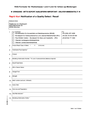 Fillable Online regierung oberbayern bayern Rapid Alert Notification of ...