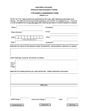 Fillable Online Sample Submission Form - Chemical Instrumentation ...