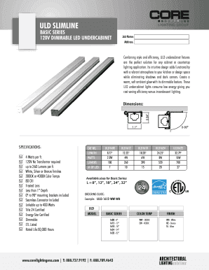 Fillable Online ULD 1600 Slimline Basic Specification Sheet - Core ...