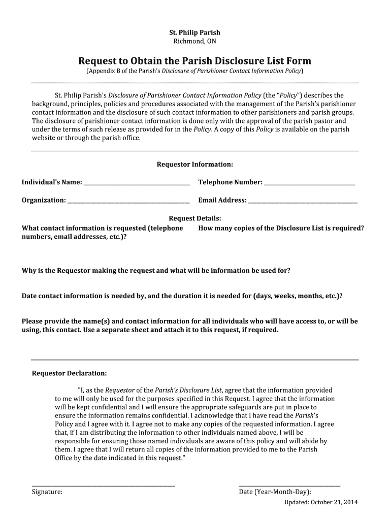 Fillable Online Philip Parish Fax Email Print - pdfFiller