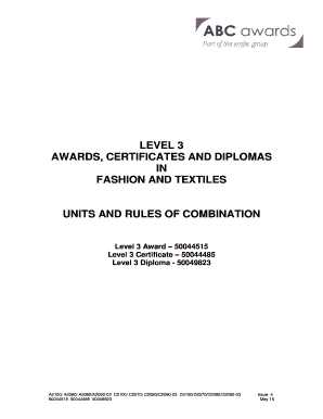 Fillable Online abcawards co Level 3 awards certificates and diplomas ...