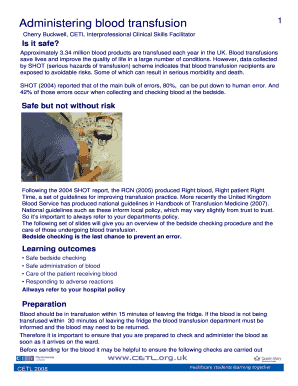 Fillable Online Administering blood transfusion Fax Email Print - pdfFiller