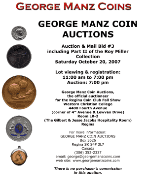 Fillable Online GEORGE MANZ COIN Fax Email Print - pdfFiller