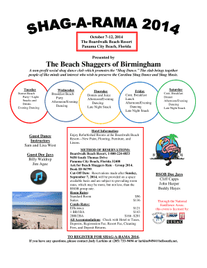Beach Shaggers Of Birmingham - Fill Online, Printable, Fillable, Blank ...