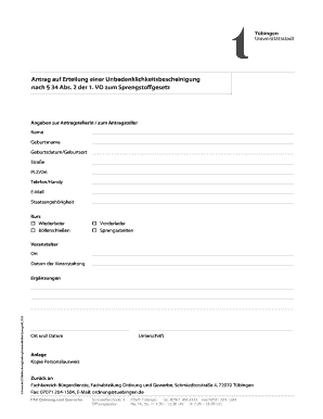 Ausfüllbar Online Antrag auf Erteilung einer Unbedenklichkeitsbescheinigung nach 34 Abs Fax ...