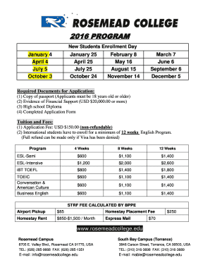 Fillable Online rosemeadcollege Application Form - Rosemead College ...