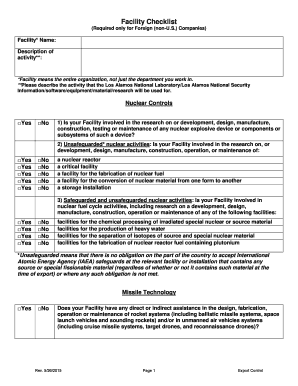 Fillable Online challenge nm Nuclear Controls Checklist - Los Alamos ...