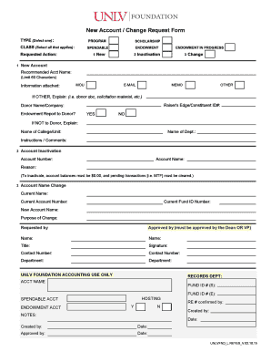 Fillable Online netcommunity unlv New Account Change Request Form ...