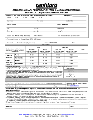 Fillable Online CARDIOPULMONARY RESUSCITATION CPR amp AUTOMATED ...