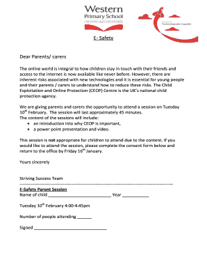 Fillable Online western n-yorks sch E- Safety Dear Parents carers ...