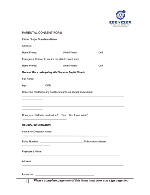 Fillable Online files ebcconnect PARENTAL CONSENT FORM - Ebenezer ...