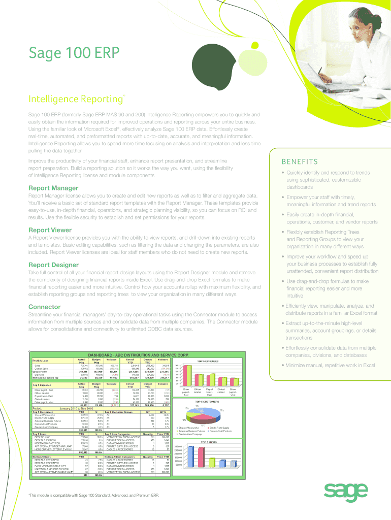 Fillable Online Sage 100 ERP (formerly Sage ERP MAS 90 and 200) Intelligence Reporting empowers ...