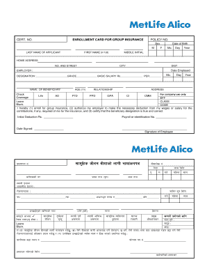 Fillable Online 1. SME Employer's Application Form ENG & NEP - Metlife ...